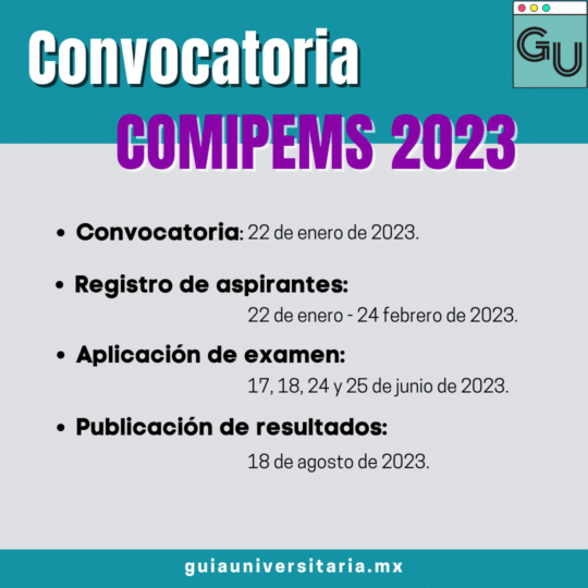 ¿Cuándo sale la próxima convocatoria de Comipems 2023 para bachillerato?